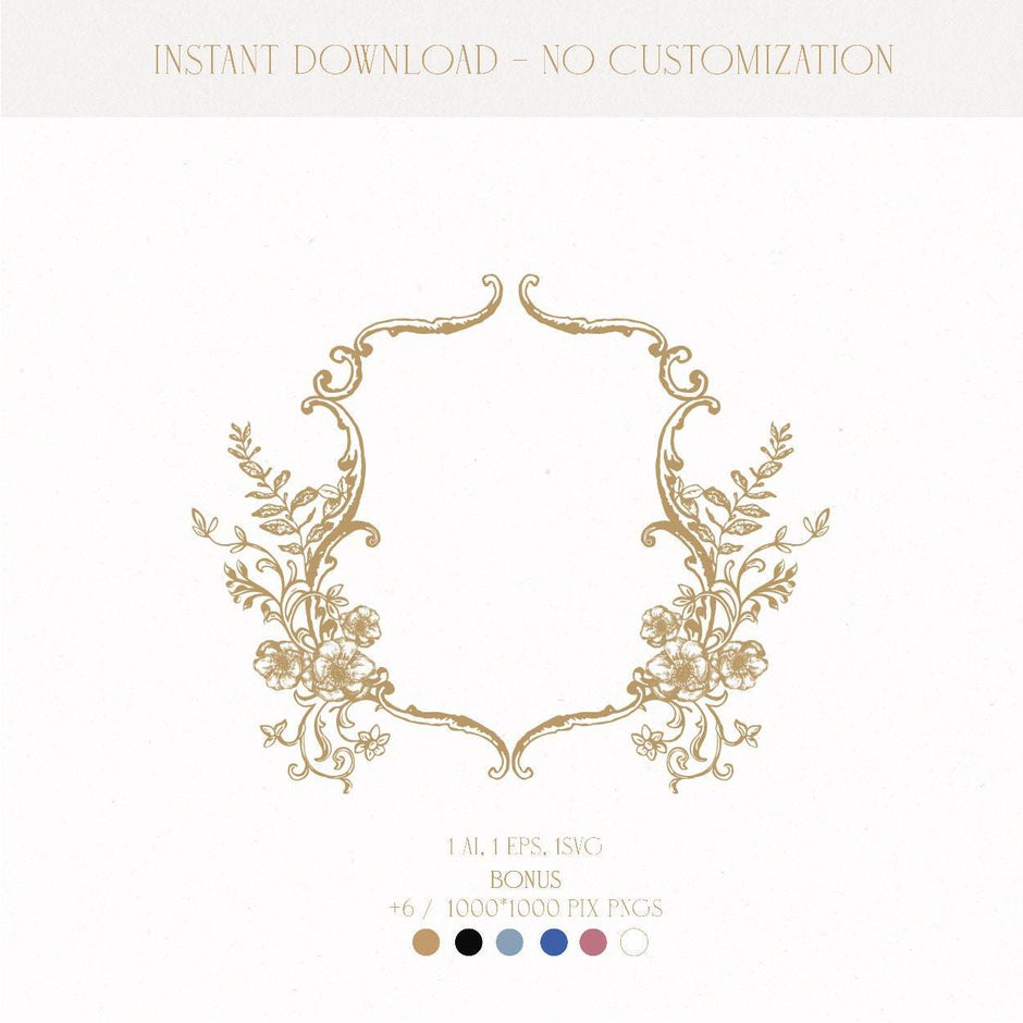 Luxury Wedding Crest & Monogram Logos - Digital SVG – LinvitInstant