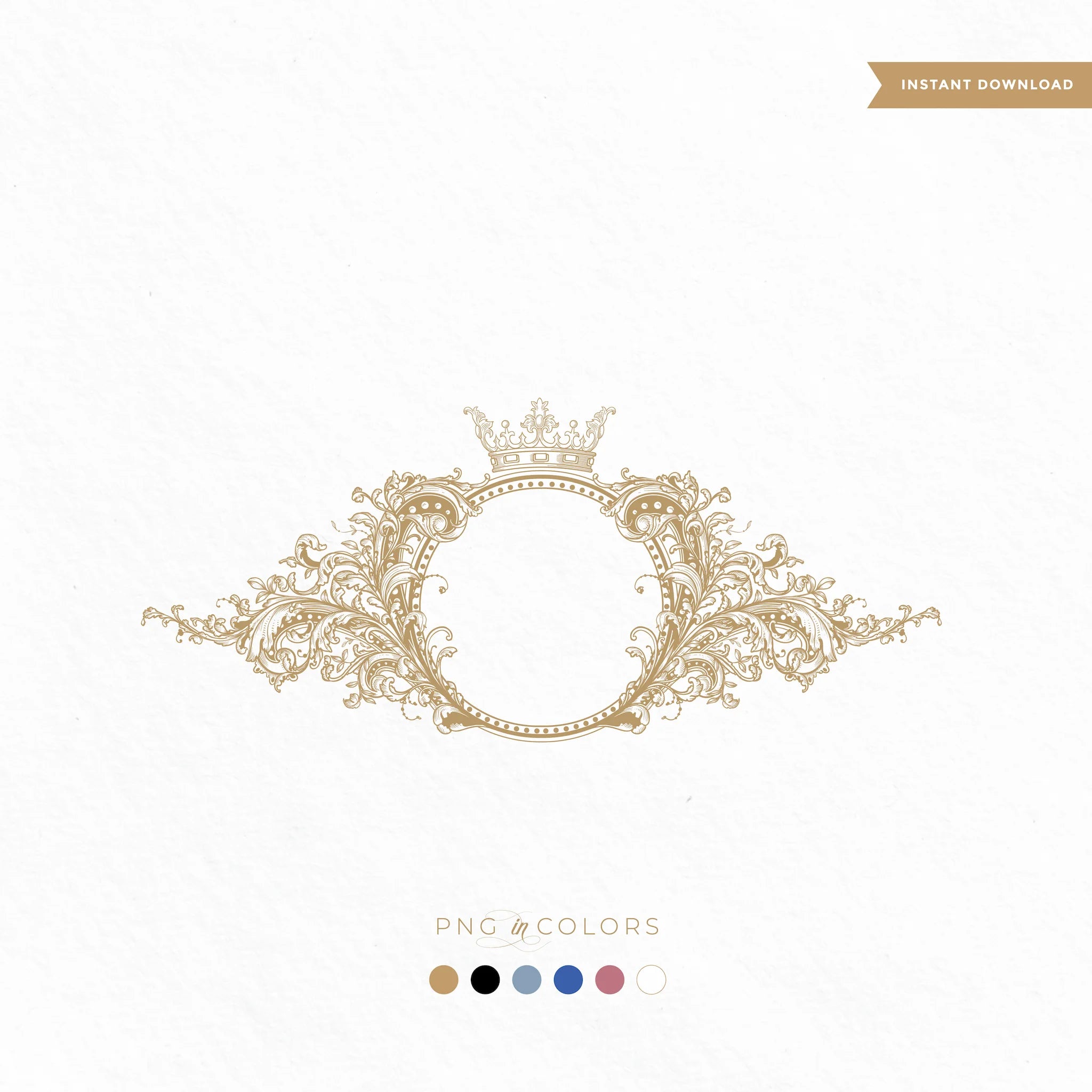 Royal Wedding Logo SVG | Elegant Crown Monogram Template – LinvitInstant