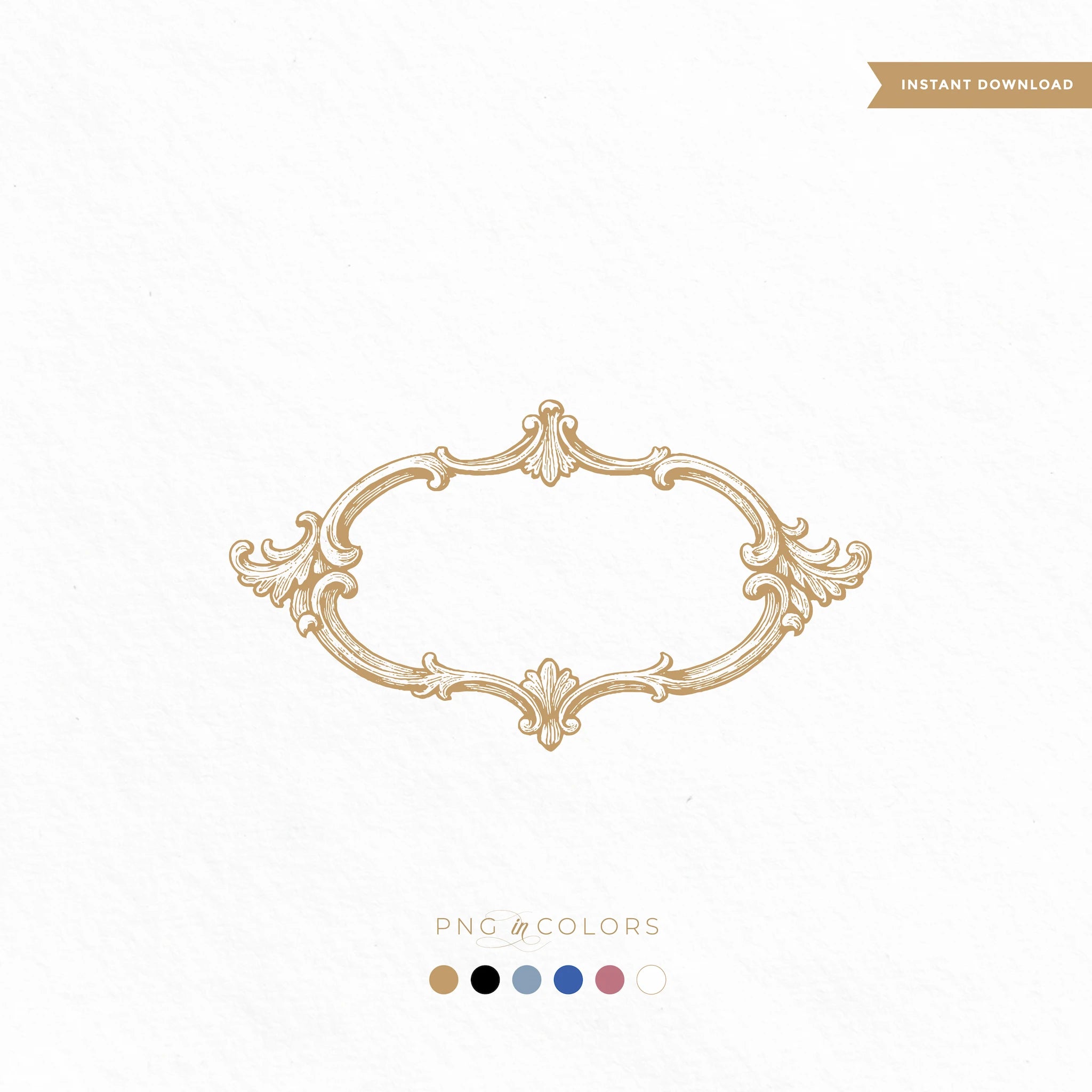 Vintage Rococo Wedding Logo SVG – LinvitInstant